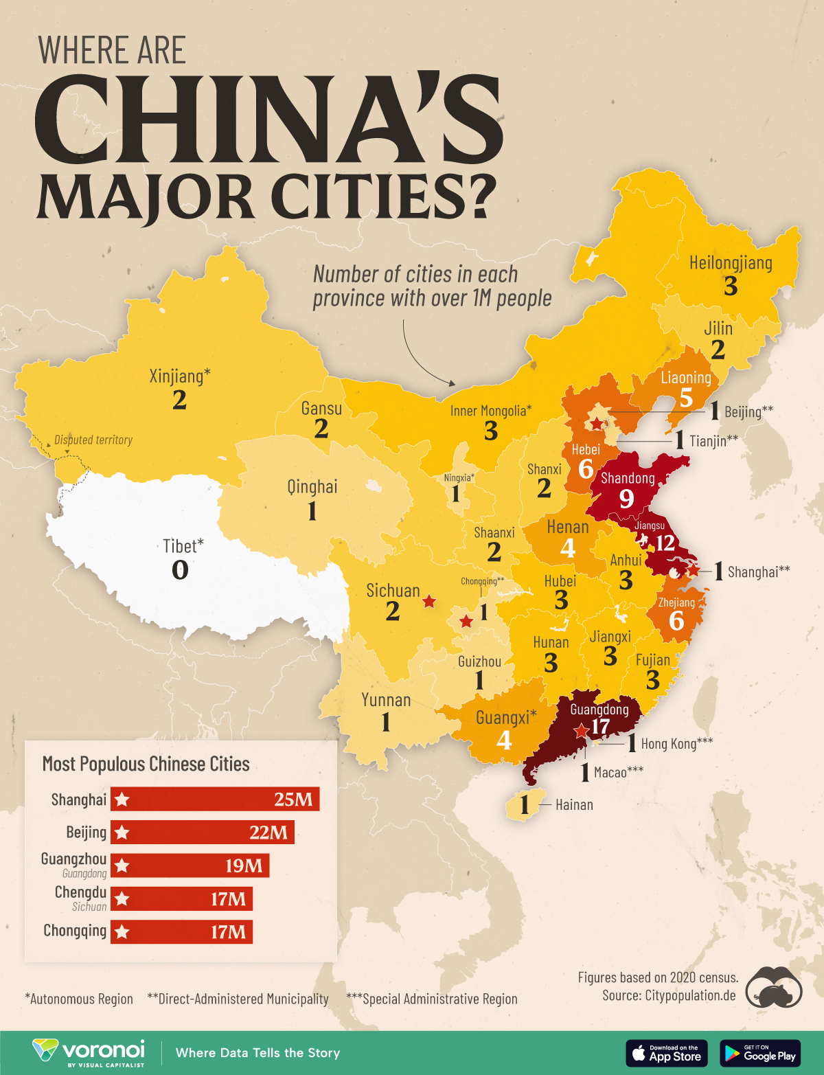 Provinciile chineze cu orașe de peste 1 milion de locuitori- Infofinanciar